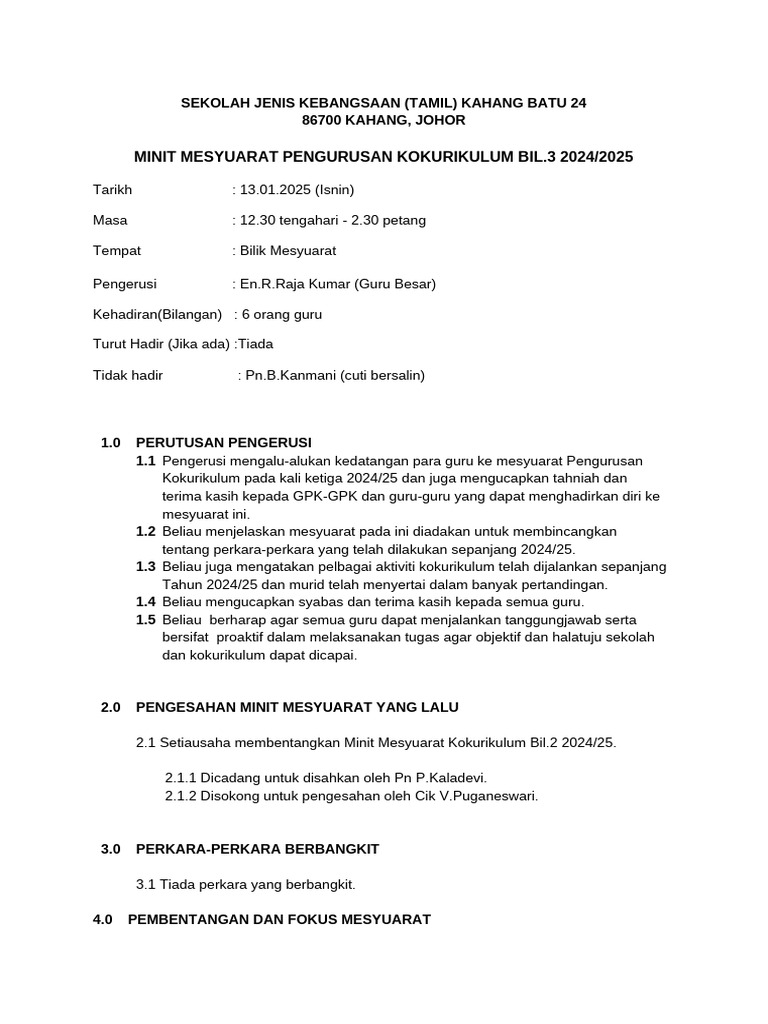 minit kokurikulum bil 22023 | PDF