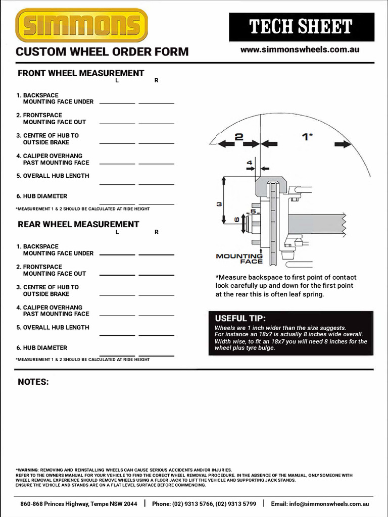 Simmons Custom Wheel Order Form - v2 | PDF