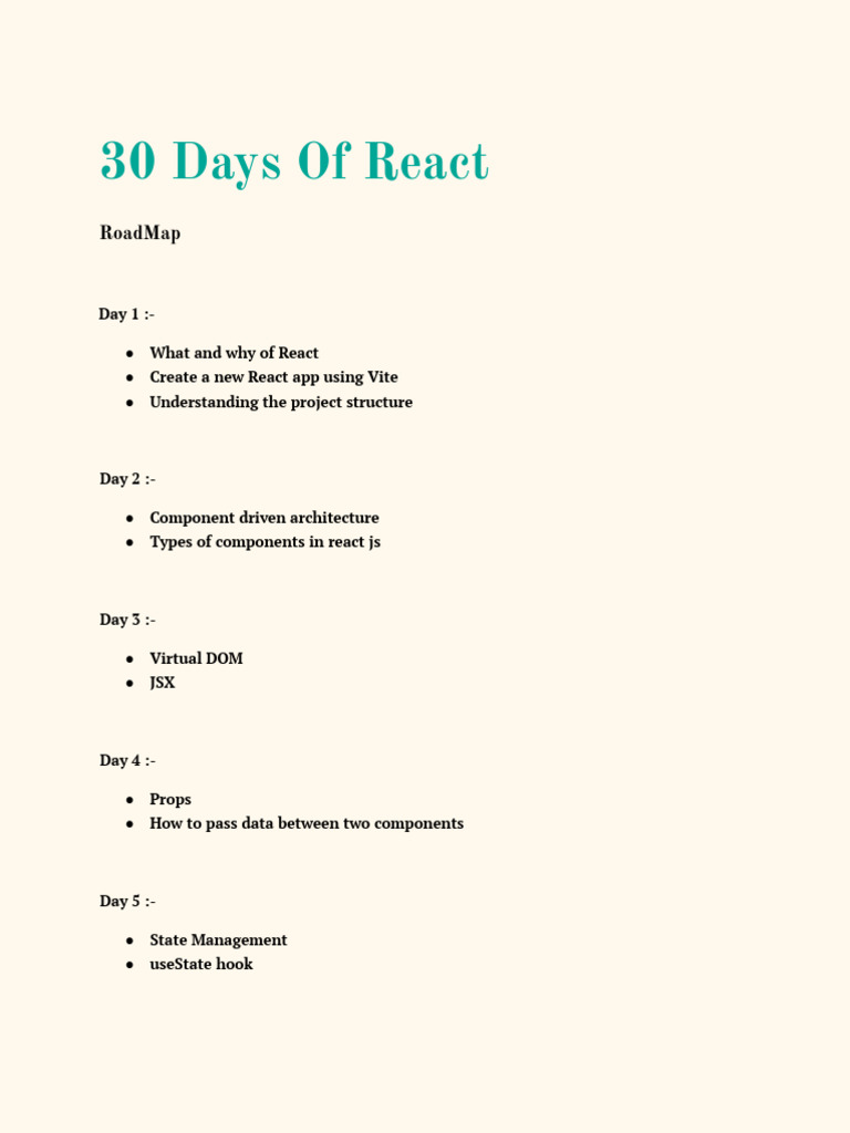 React Roadmap Pdf