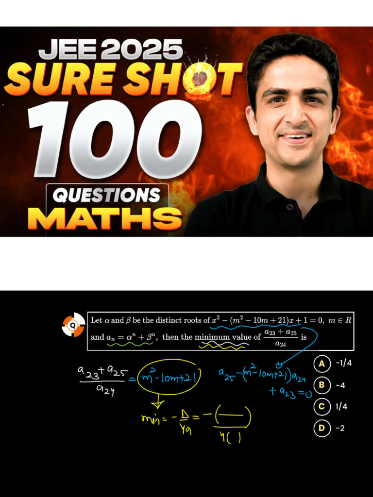 Sure Shot 100 Question Maths | PDF | Ellipse | Circle