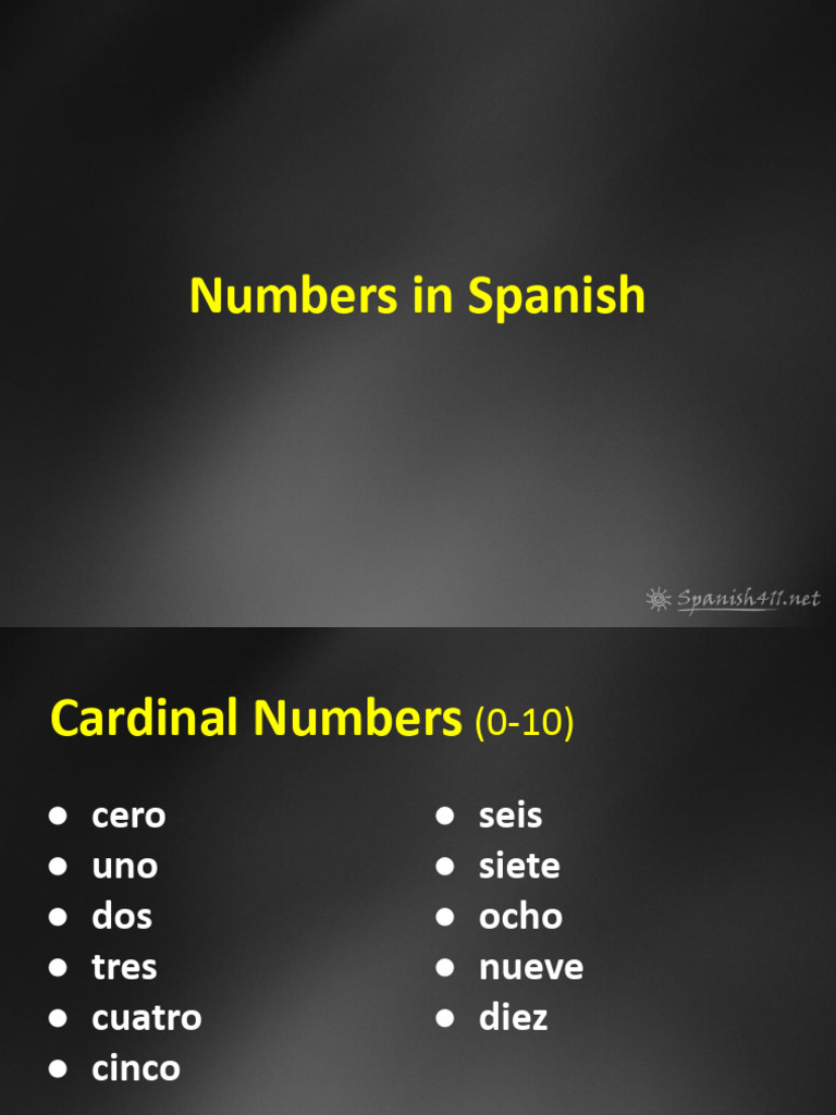 Números en Español: Cardinales y Ordinales | PDF