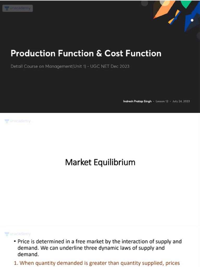 Production Function Cost Function No Anno | PDF