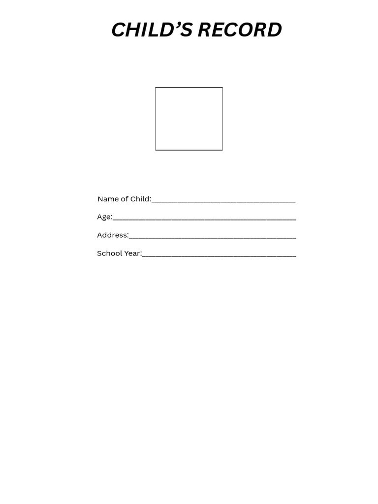 Child's Record Information Form | PDF