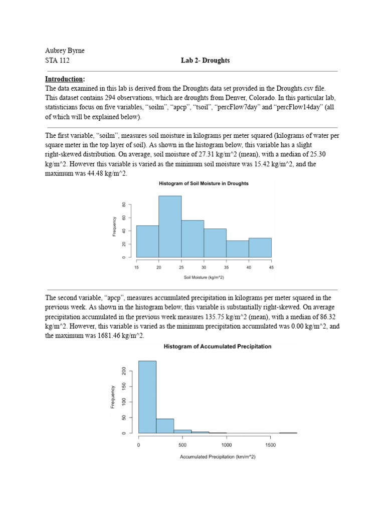 STA112Lab2Final | PDF | Errors And Residuals | Statistics