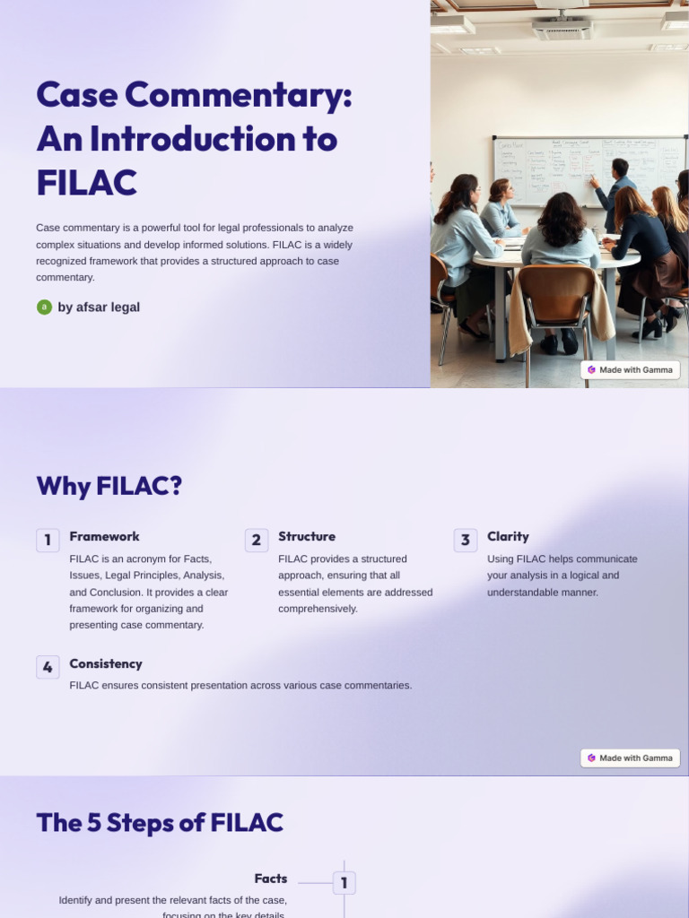 Case Commentary An Introduction To FILAC | PDF | Precedent | Analysis
