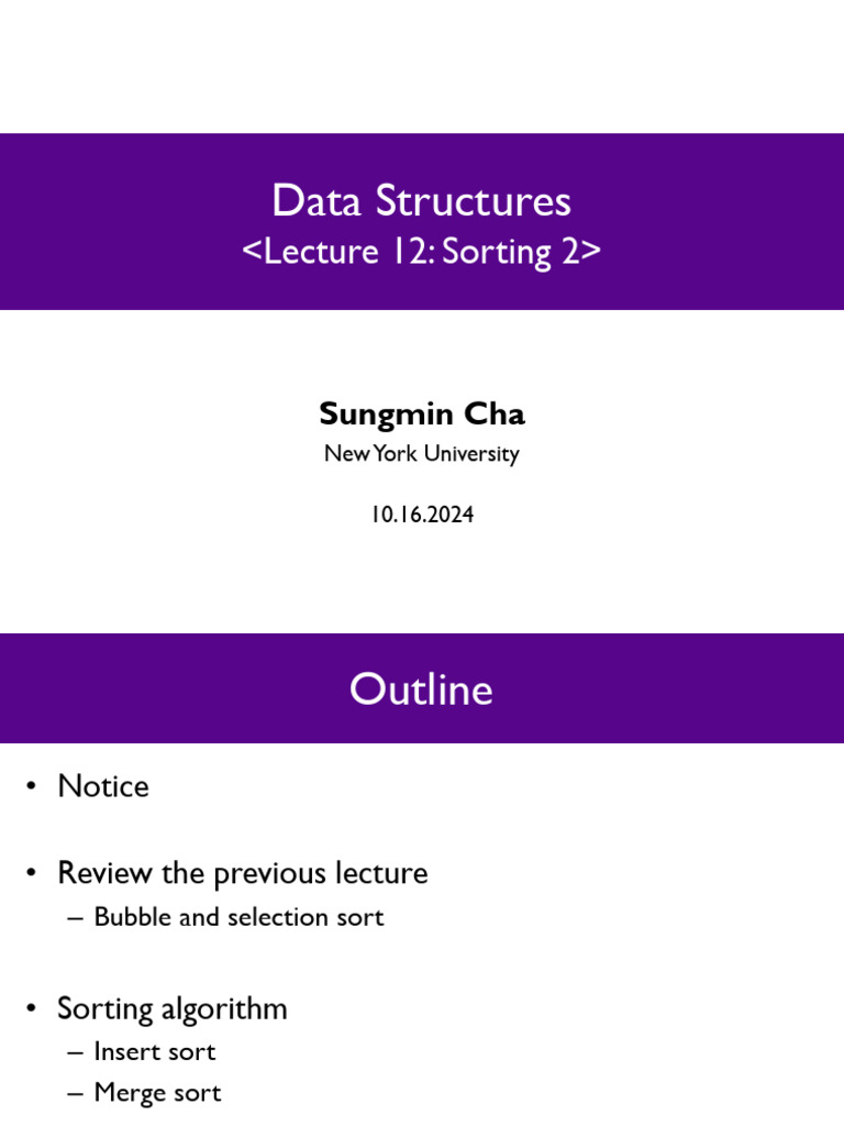 12sorting | PDF | Time Complexity | Applied Mathematics