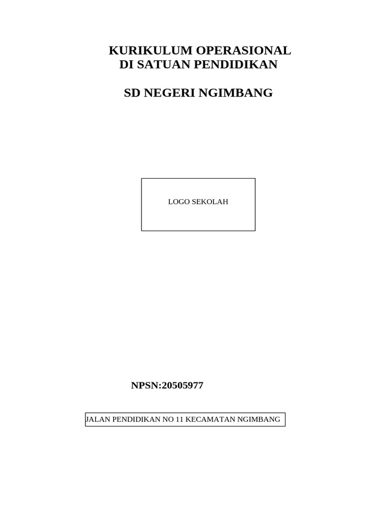 Contoh Kurikulum Operasional SD - 1 (AutoRecovered) | PDF