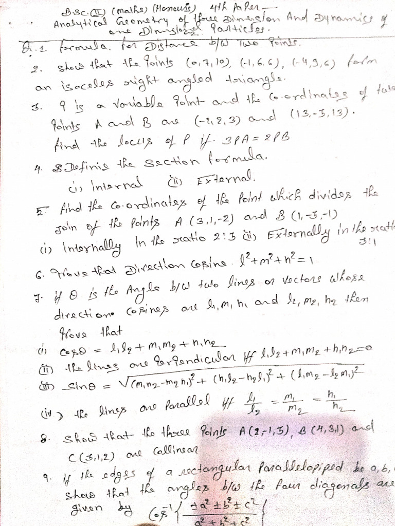 B.SC IInd Year Maths Fourth Paper | PDF