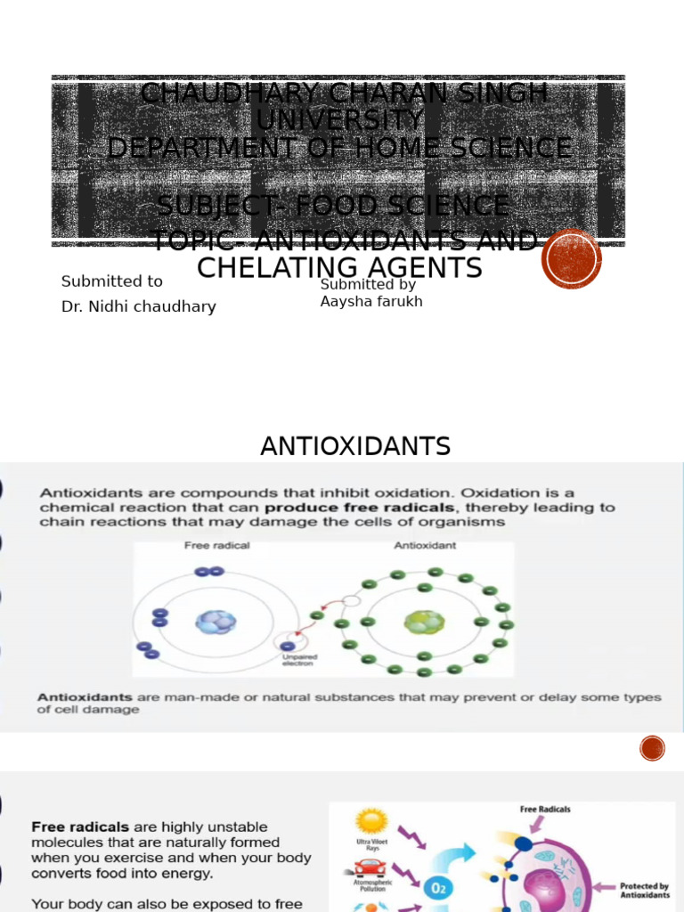 Antioxidants and Chelating Agent | PDF | Antioxidant | Chelation