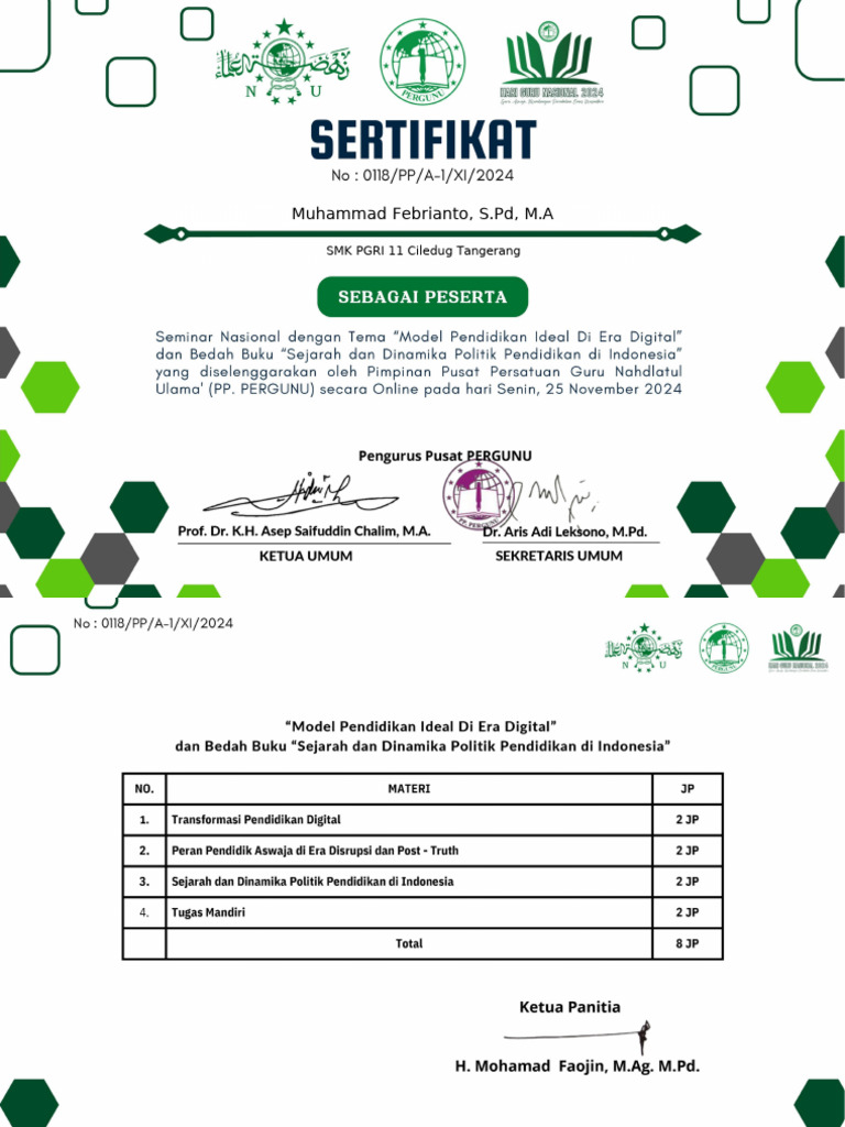 SERTIFIKAT HGN-64 | PDF