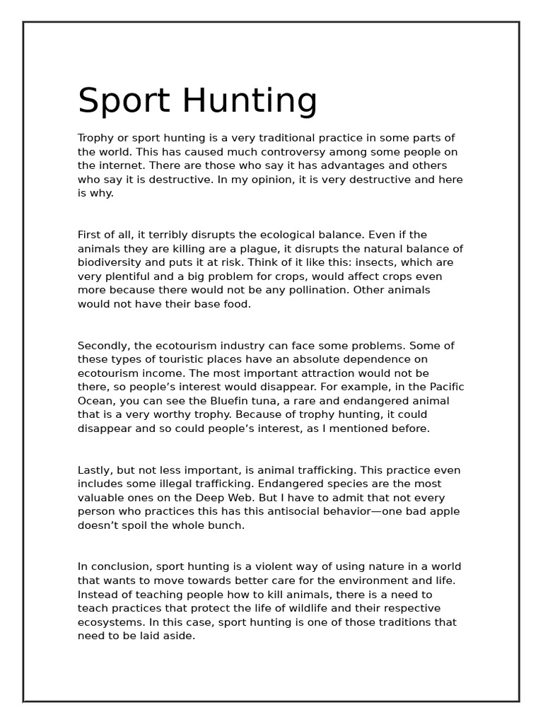 Oratory Sport Hunting | PDF