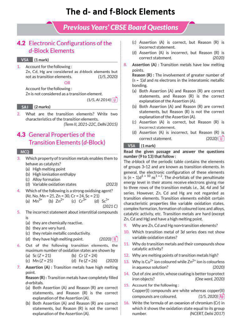 Chapter 8 D and F Block | PDF