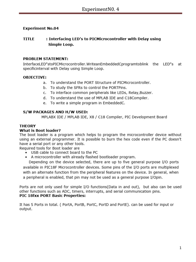 EXPT 04_LED_Blinking | PDF | Input/Output | Computer Engineering