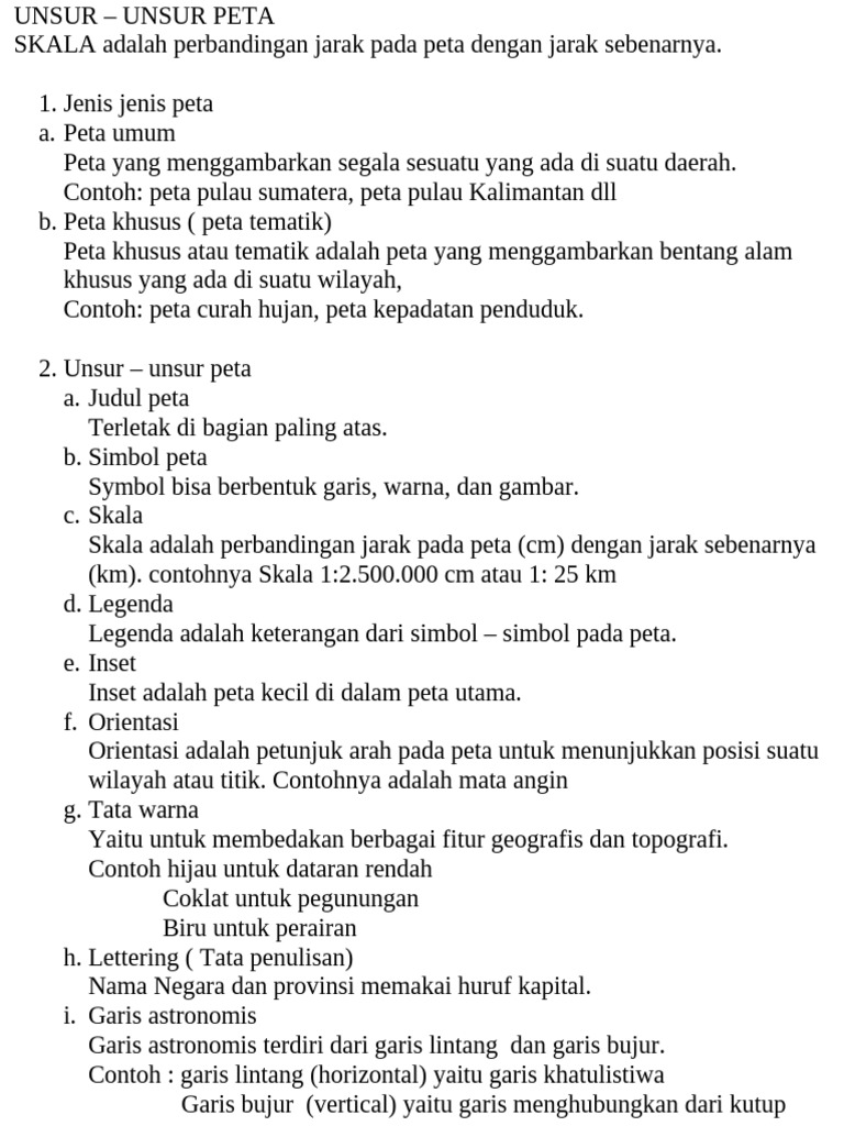 Catatan Unsur - Unsur Peta | PDF