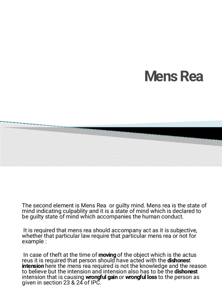 Mens Rea crime | PDF | Mens Rea | Crimes