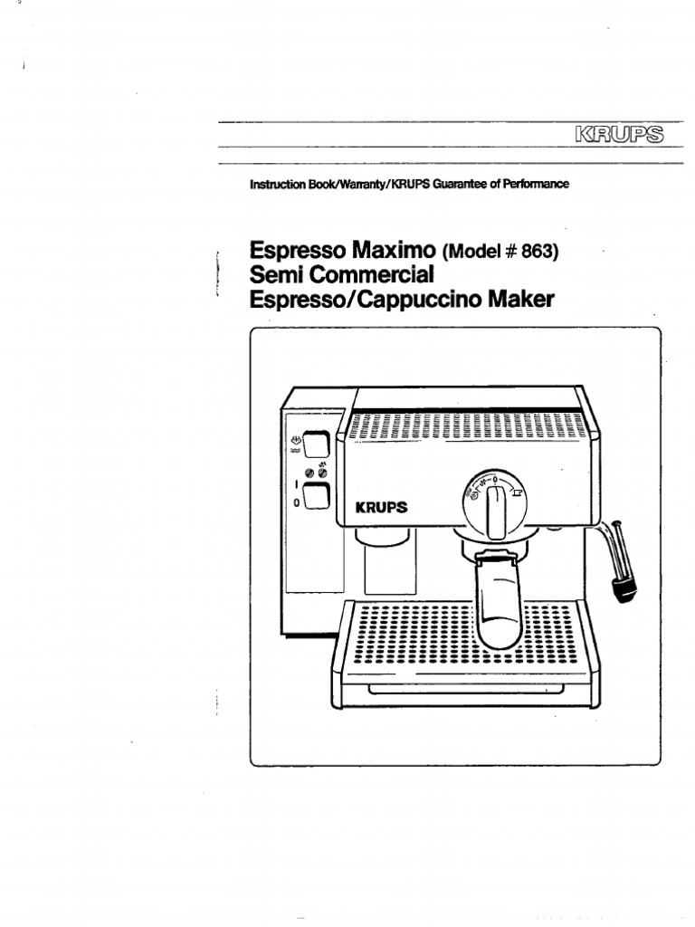 Krups ESPRESSO MAXIMO User Manual | PDF