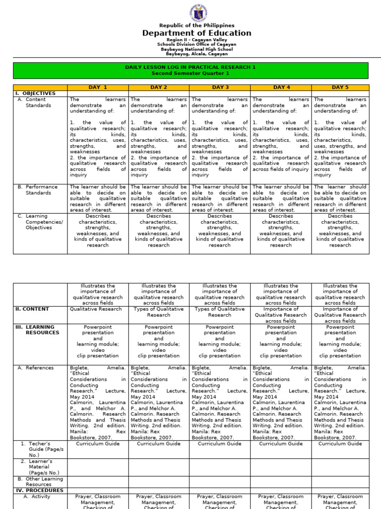 pr1 dll week 2 | PDF | Qualitative Research | Science
