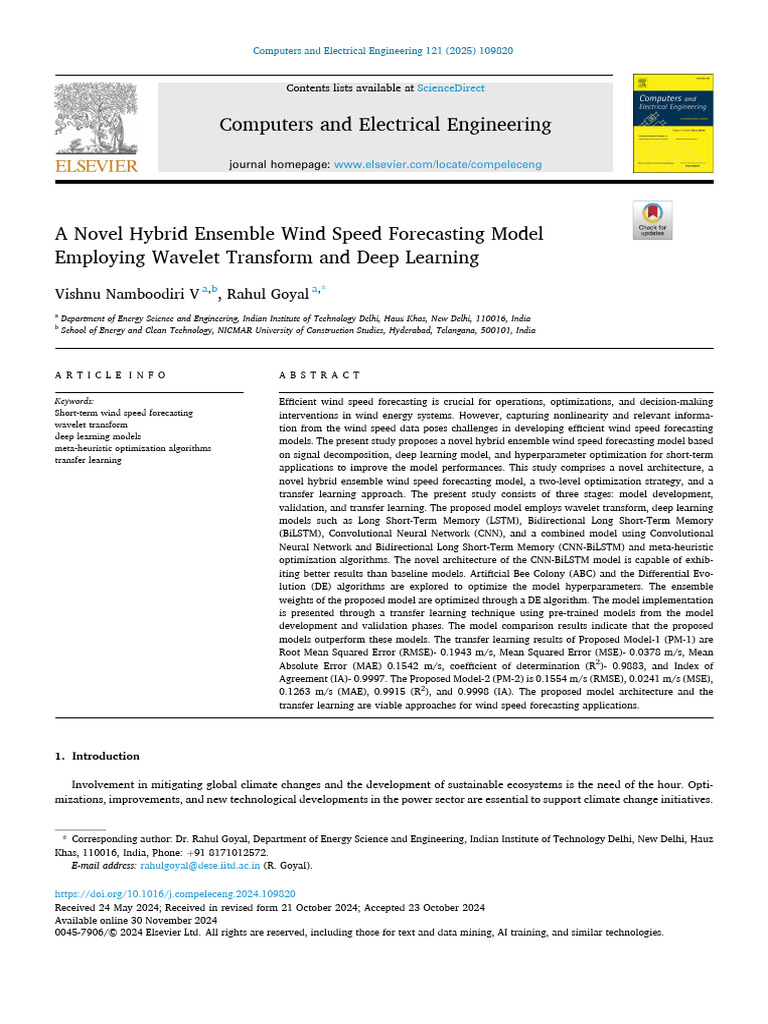 A Novel Hybrid Ensemble Wind Speed Forecasting Model Employing Wavelet