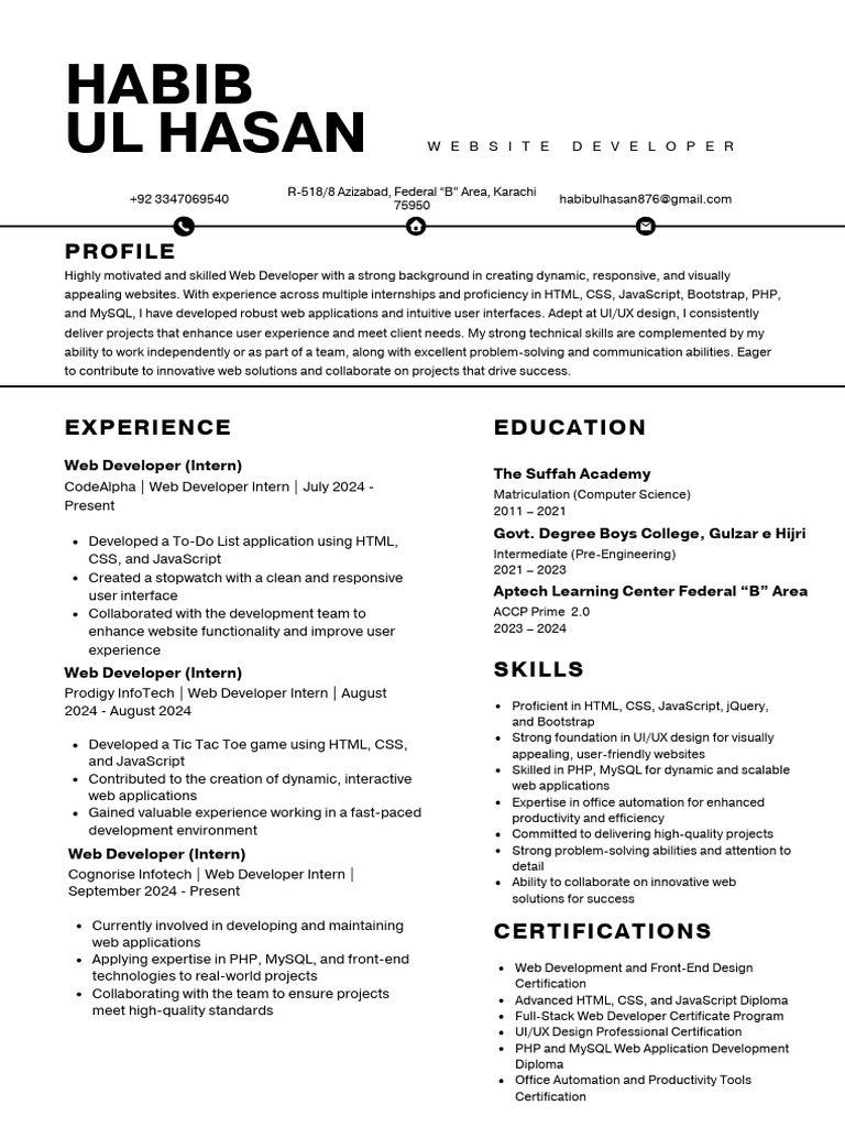 Habib | PDF | Web Development | Computer Science