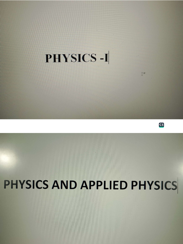 Lecture 1 Part 1 Physics | PDF