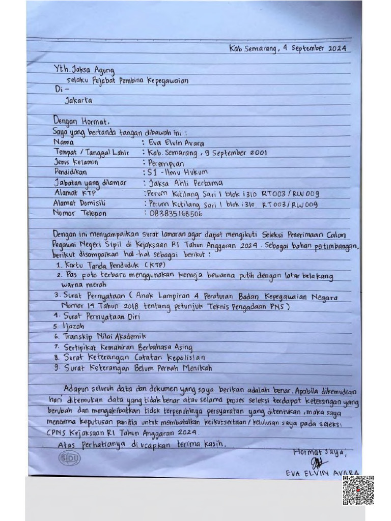 Surat Lamaran | PDF