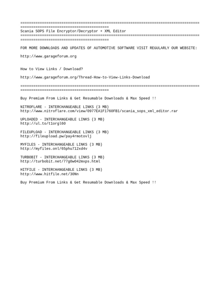 Scania SOPS File Encryptor-Decryptor + XML Editor | PDF