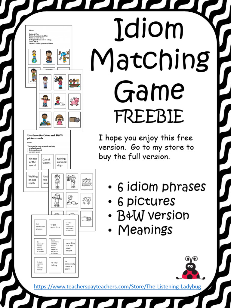 Free Idiom Matching Game Printable | PDF | Computing | Software