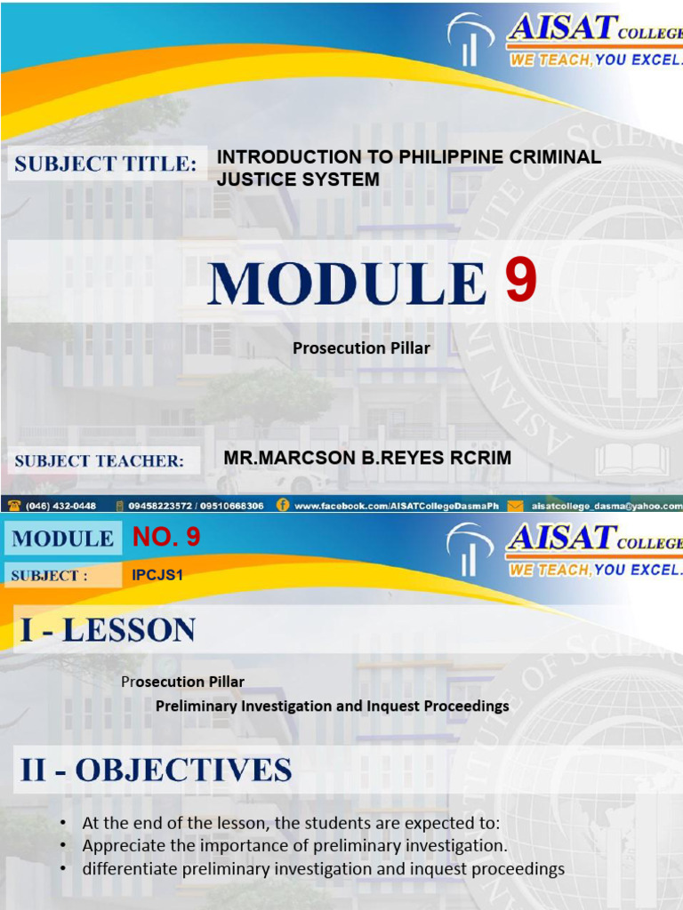 MBR Cjs Module9pptx | PDF | Prosecutor | Arrest