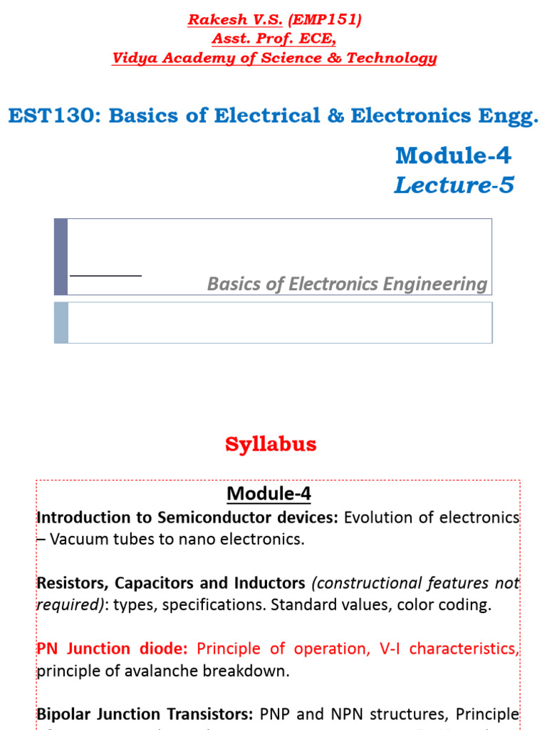PN Junction Diode & V-I Chara. | PDF | P–N Junction | Diode