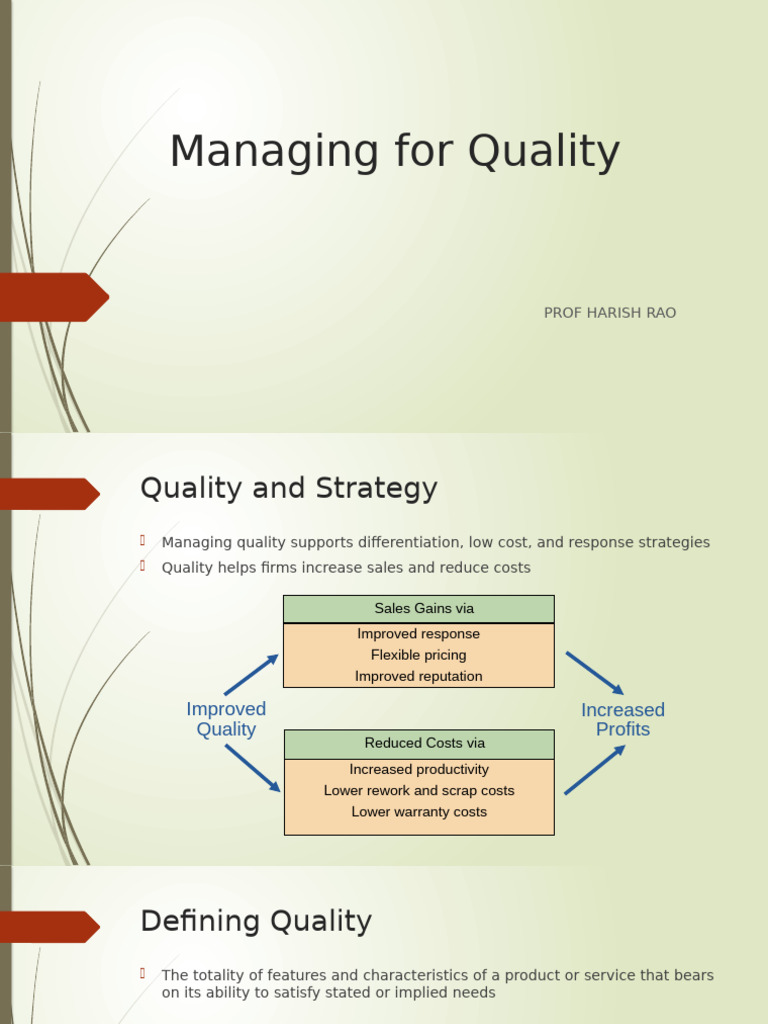 Quality Management Strategies Explained | PDF | Lean Manufacturing ...