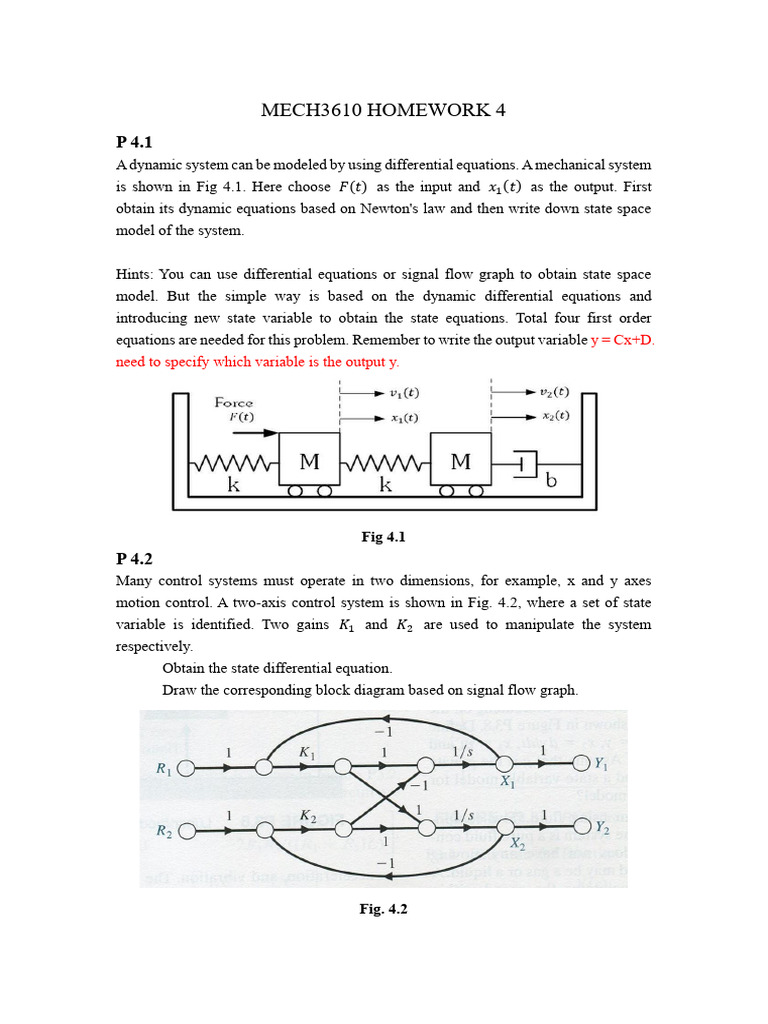 Dynamic System Modeling Homework 4 | PDF