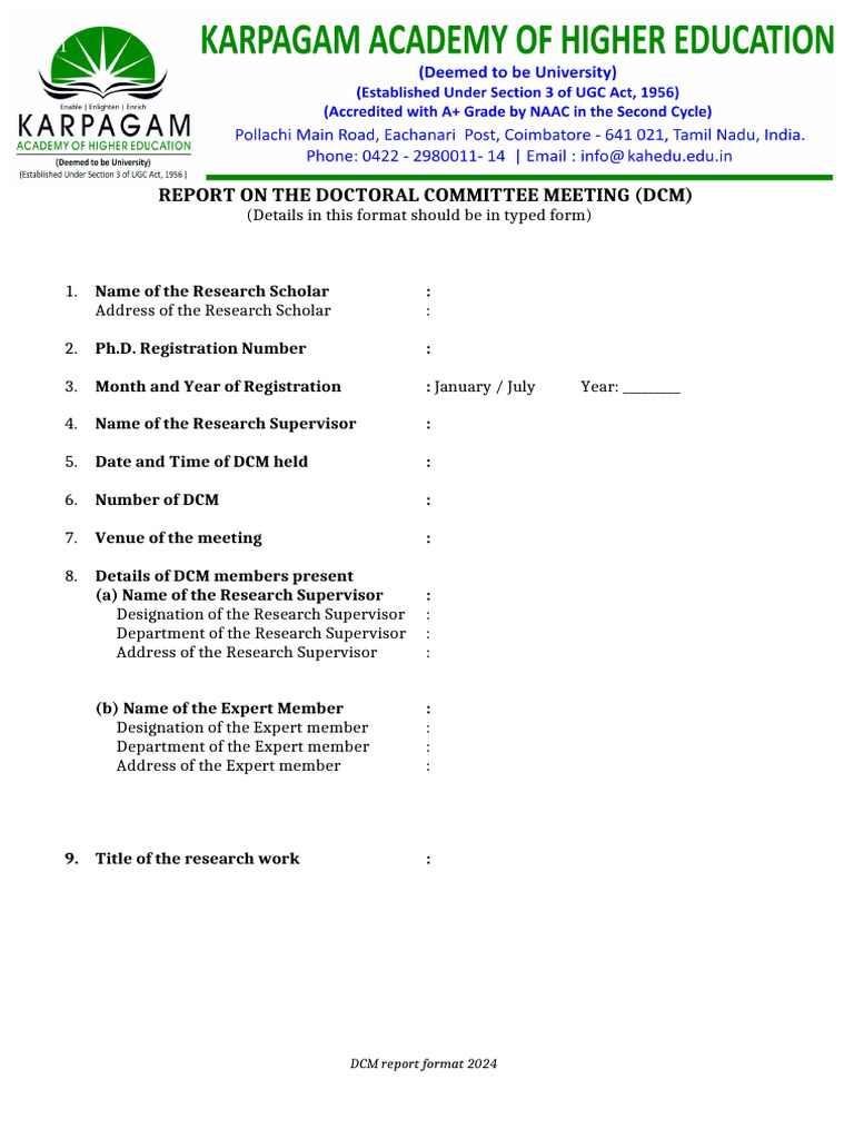 .DCM Report Revised Format 21.02.2024 | PDF | Science