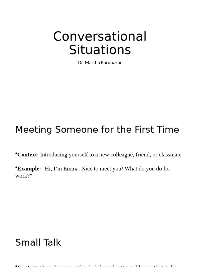 Essential Conversational Scenarios Guide | PDF