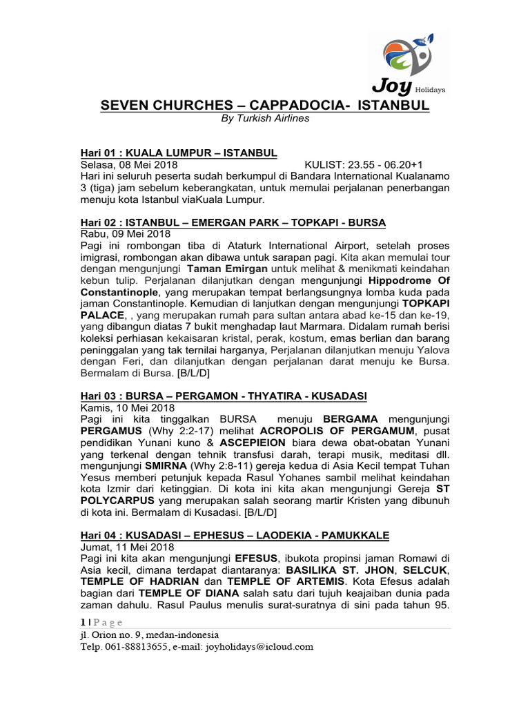 Seven Churches-Cappadocia | PDF