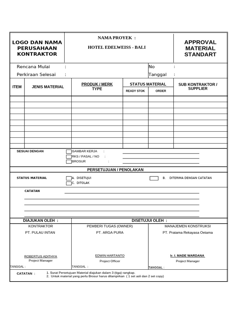 1. Form Approval Material | PDF
