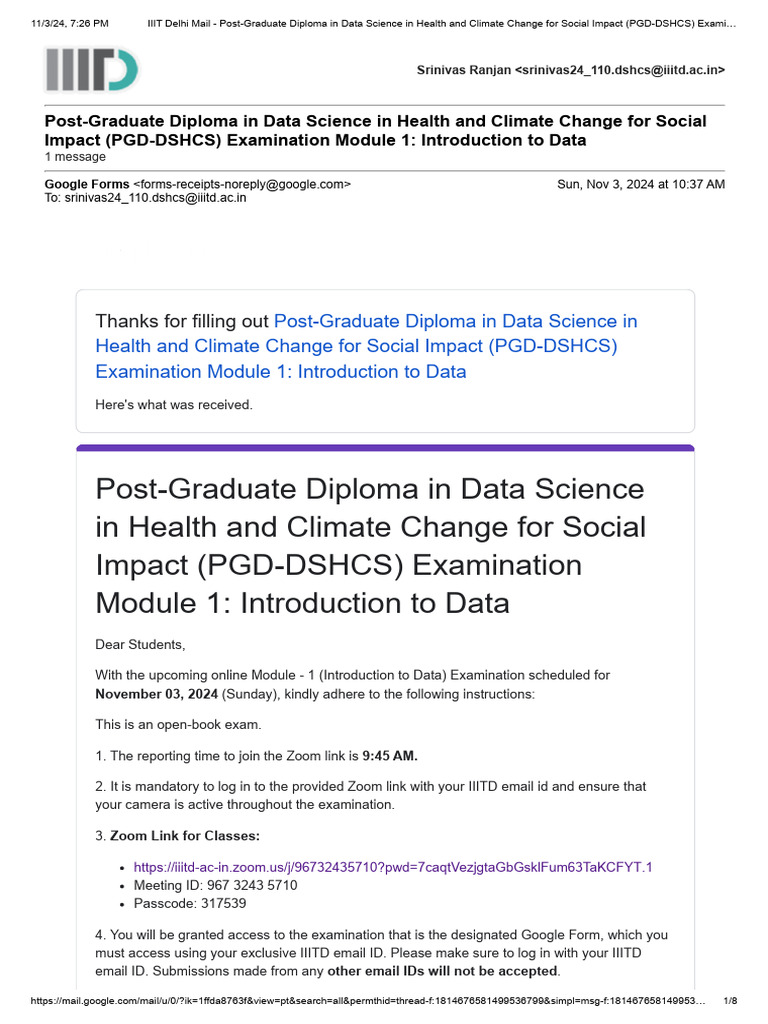 Post-Graduate Diploma in Data Science in Health and Climate Change For Social Impact (PGD-DSHCS ...