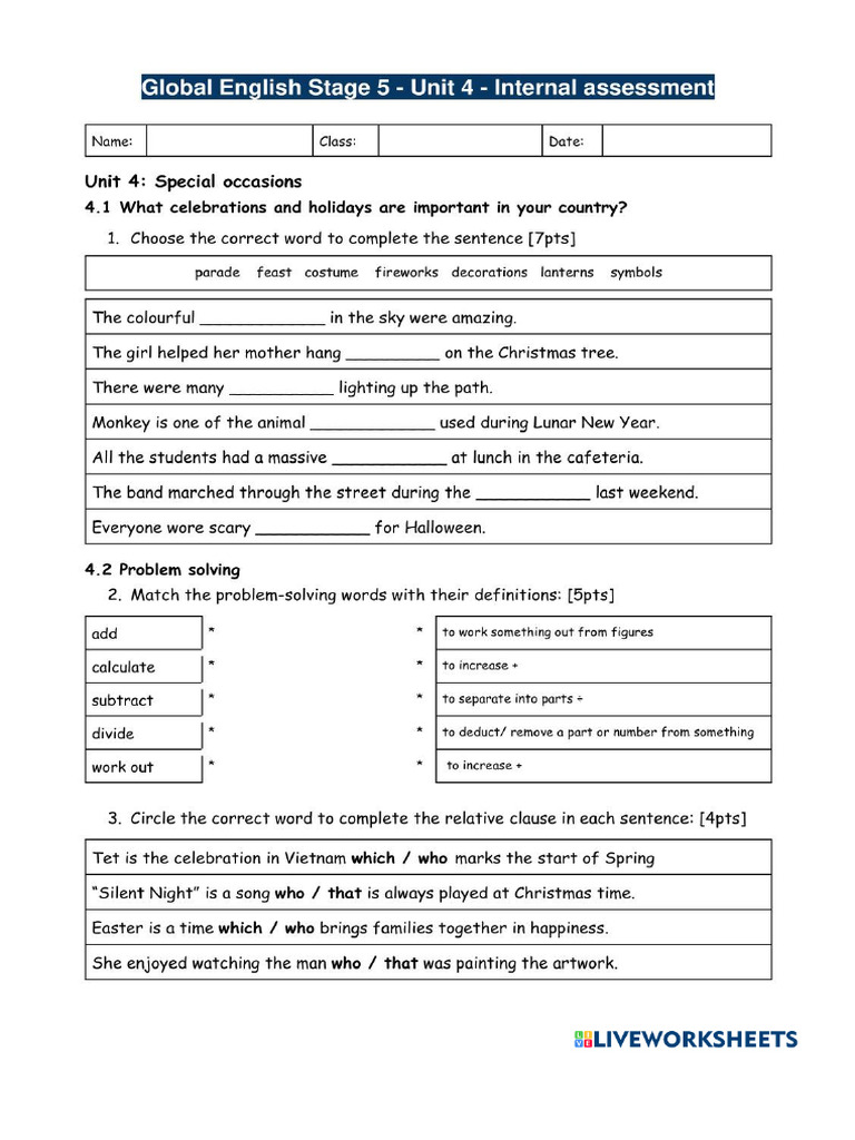 Unit 4 English Test | PDF