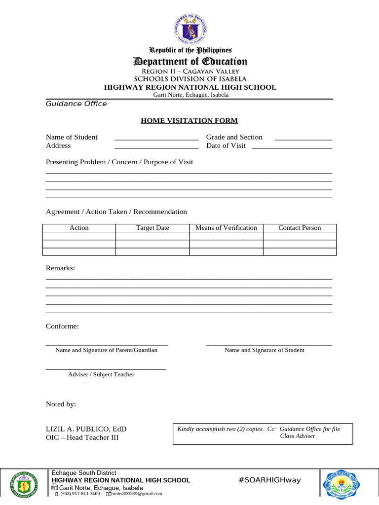 Home Visit Form | PDF