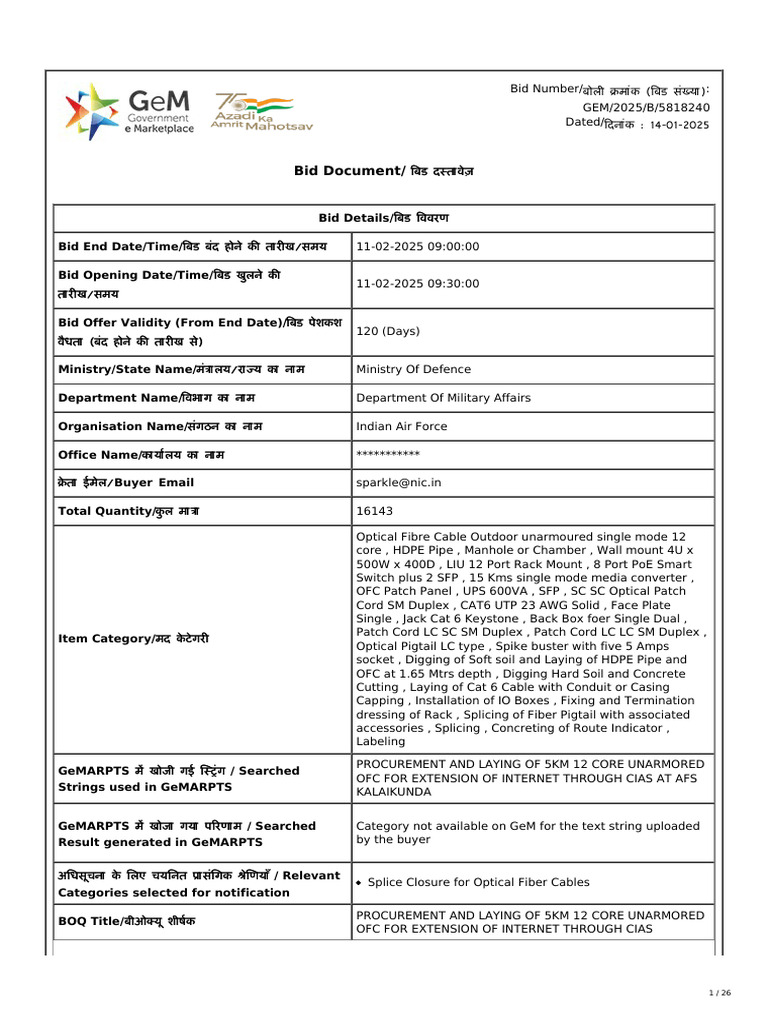 Indian Air Force OFC Procurement Bid | PDF | Accountant