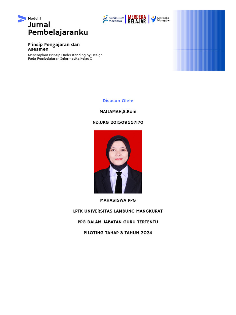 Jurnal Pembelajaranku - Prinsip Pengajaran Dan Asesmen (2) - 1 | PDF