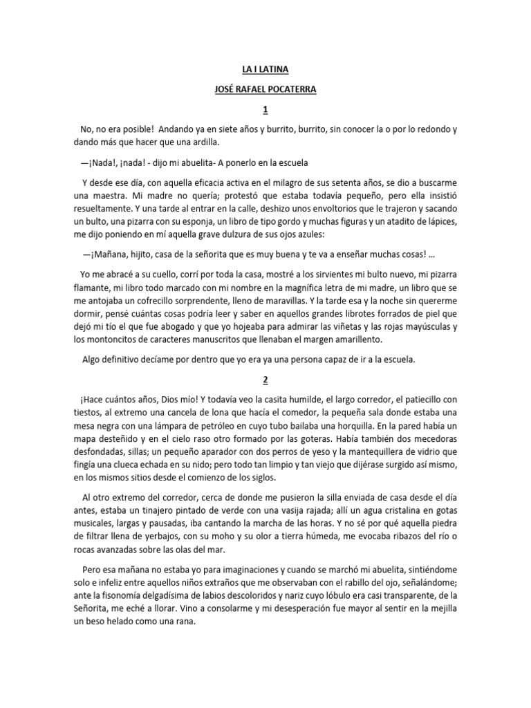La I Latina José Rafael Pocaterra | PDF