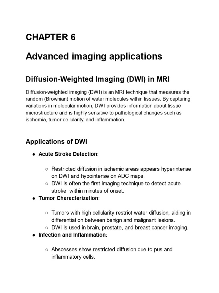 MRI Diffusion Imaging Explained | PDF | Applied And Interdisciplinary ...