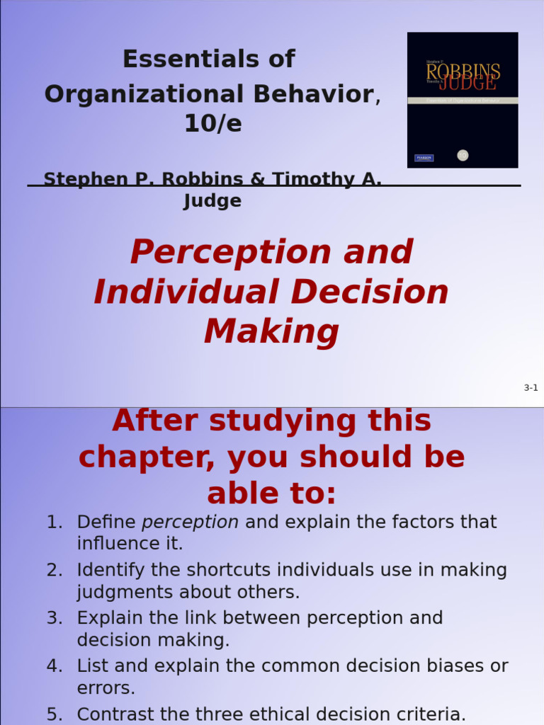 Perception and Individual Decision Making | PDF | Decision Making | Perception