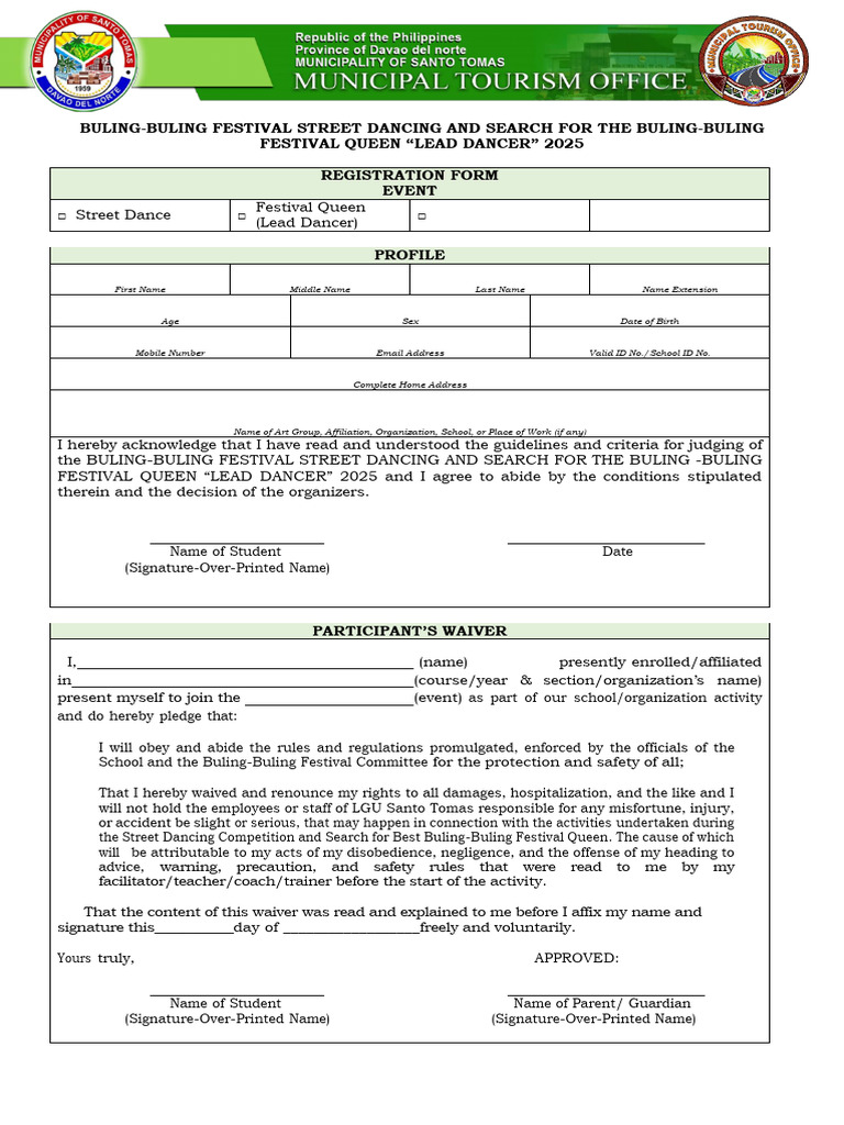 Registration Form and Waiver Form | PDF | Justice | Crime & Violence