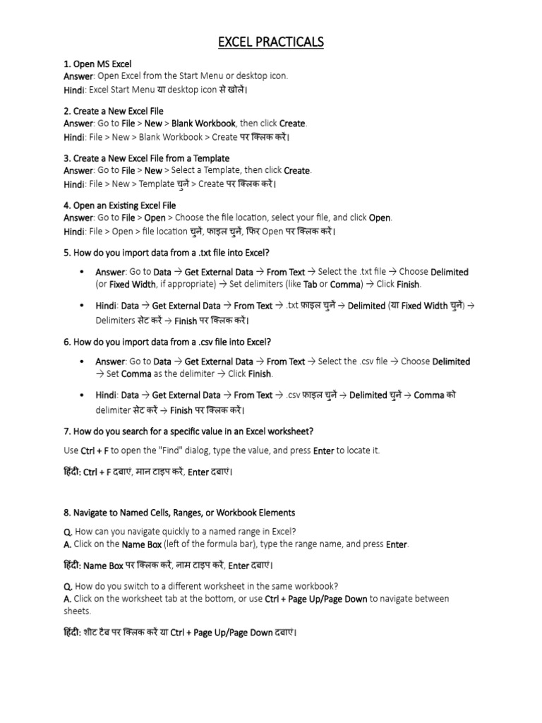 excel practical | PDF | Computing | Software