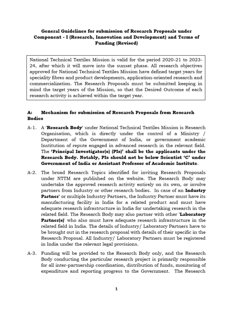 Research Proposal Guidelines for NTTM | PDF | Intellectual Property ...