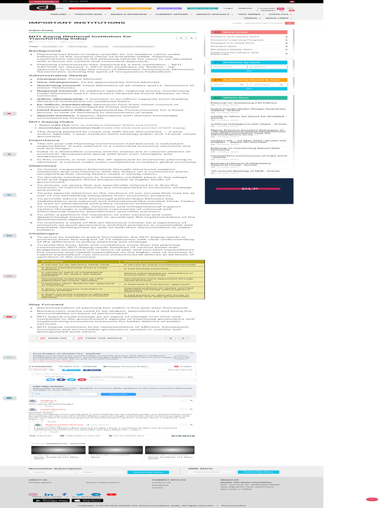 NITI Aayog | PDF | Governance