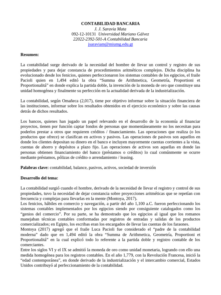 Contabilidad Bancaria: Fundamentos y Funciones | PDF | Bancos ...
