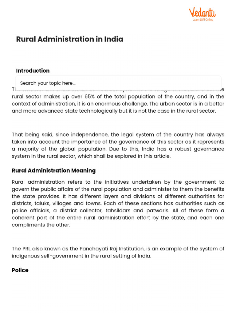 Rural Administration in India | PDF