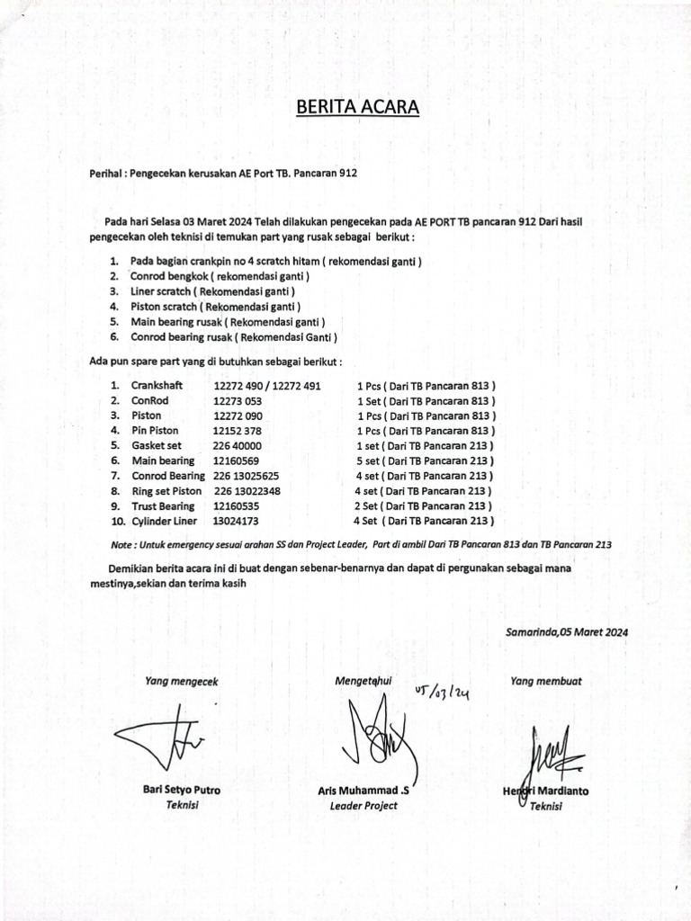 BA Inspection N Repair AE P912 | PDF